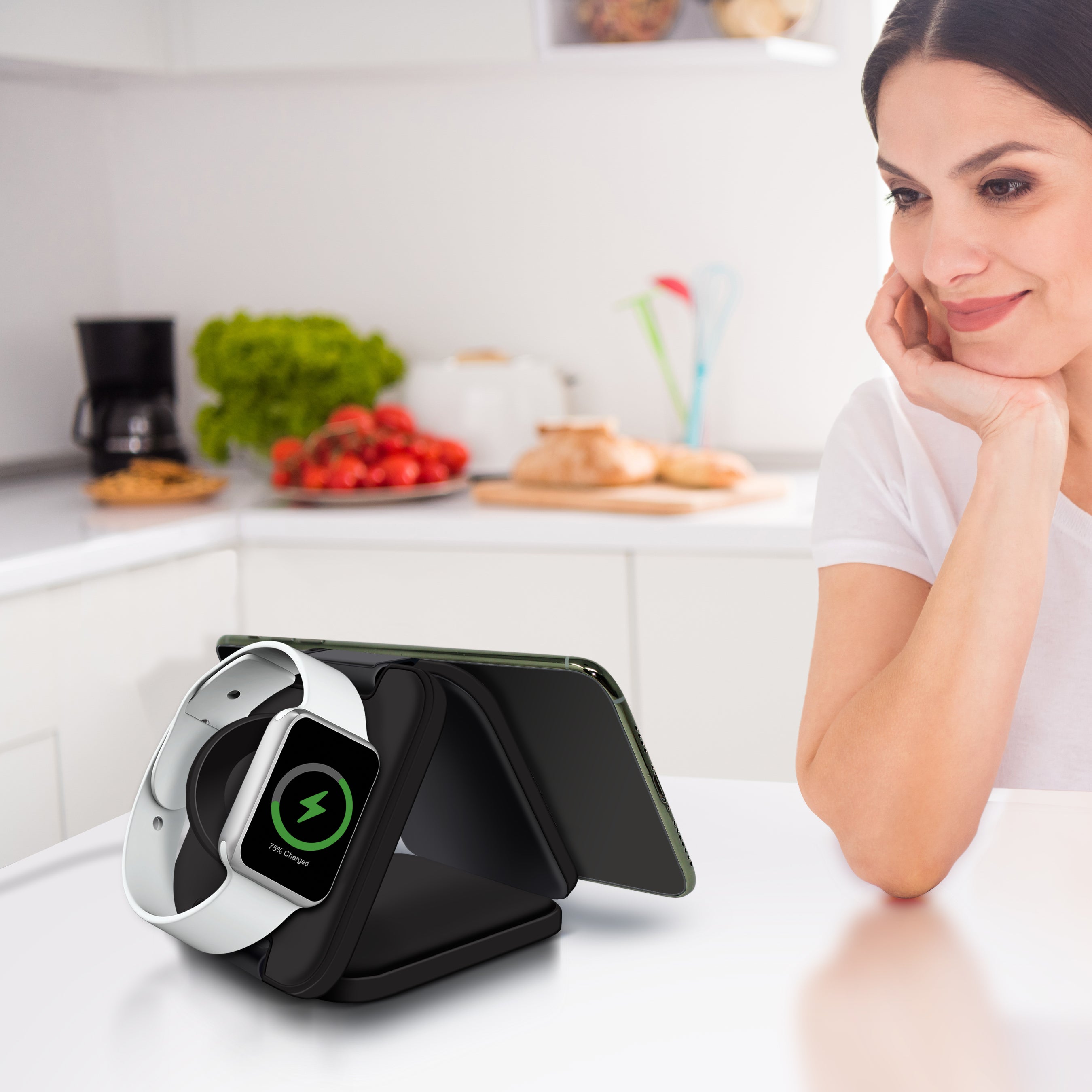 PowerUp Trinity 3 in 1 Wireless Charging Station for iPhone AirPods ...