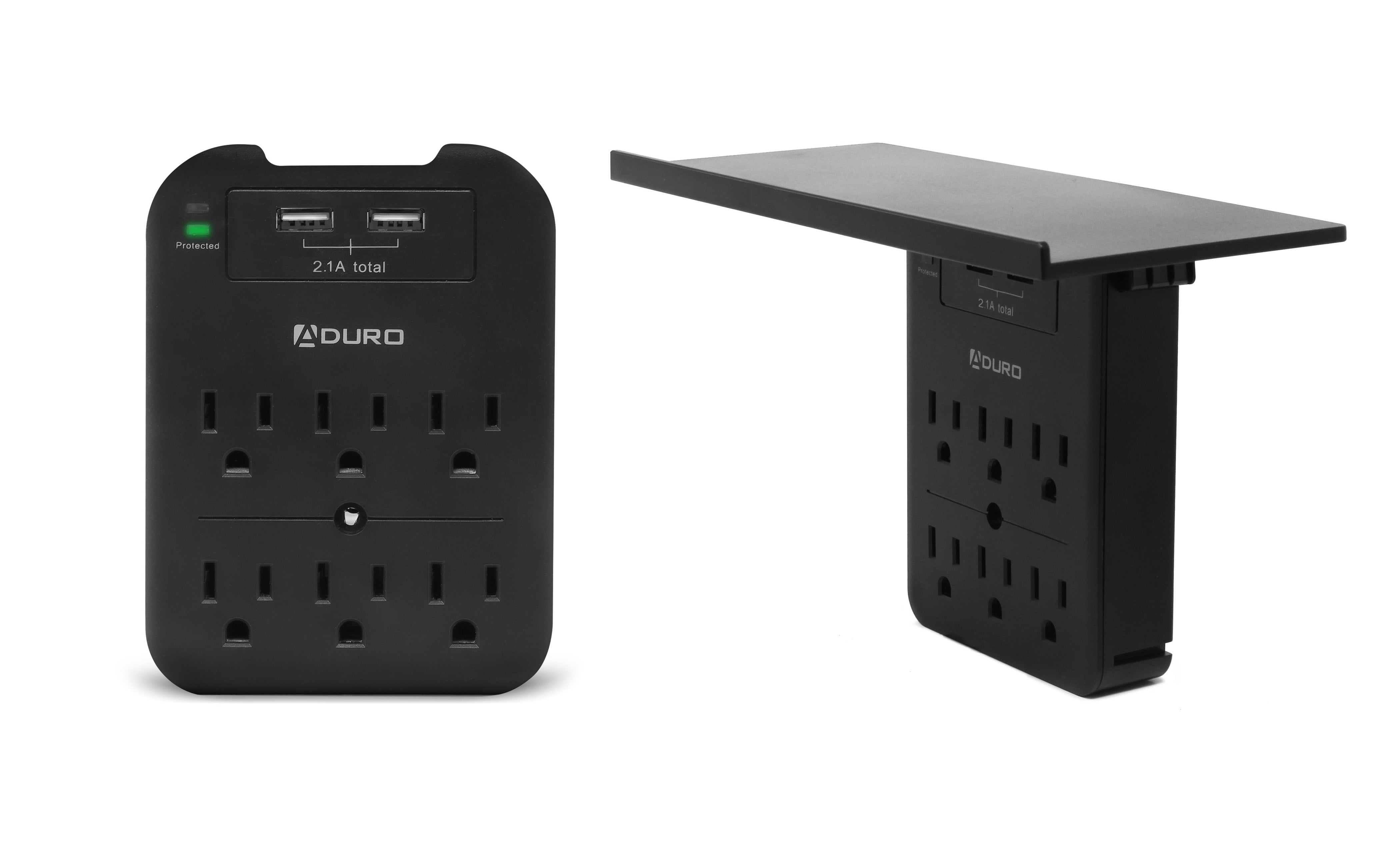 Aduro Surge Shelf Series Multi-Charging Station Surge Protector with 6 ...