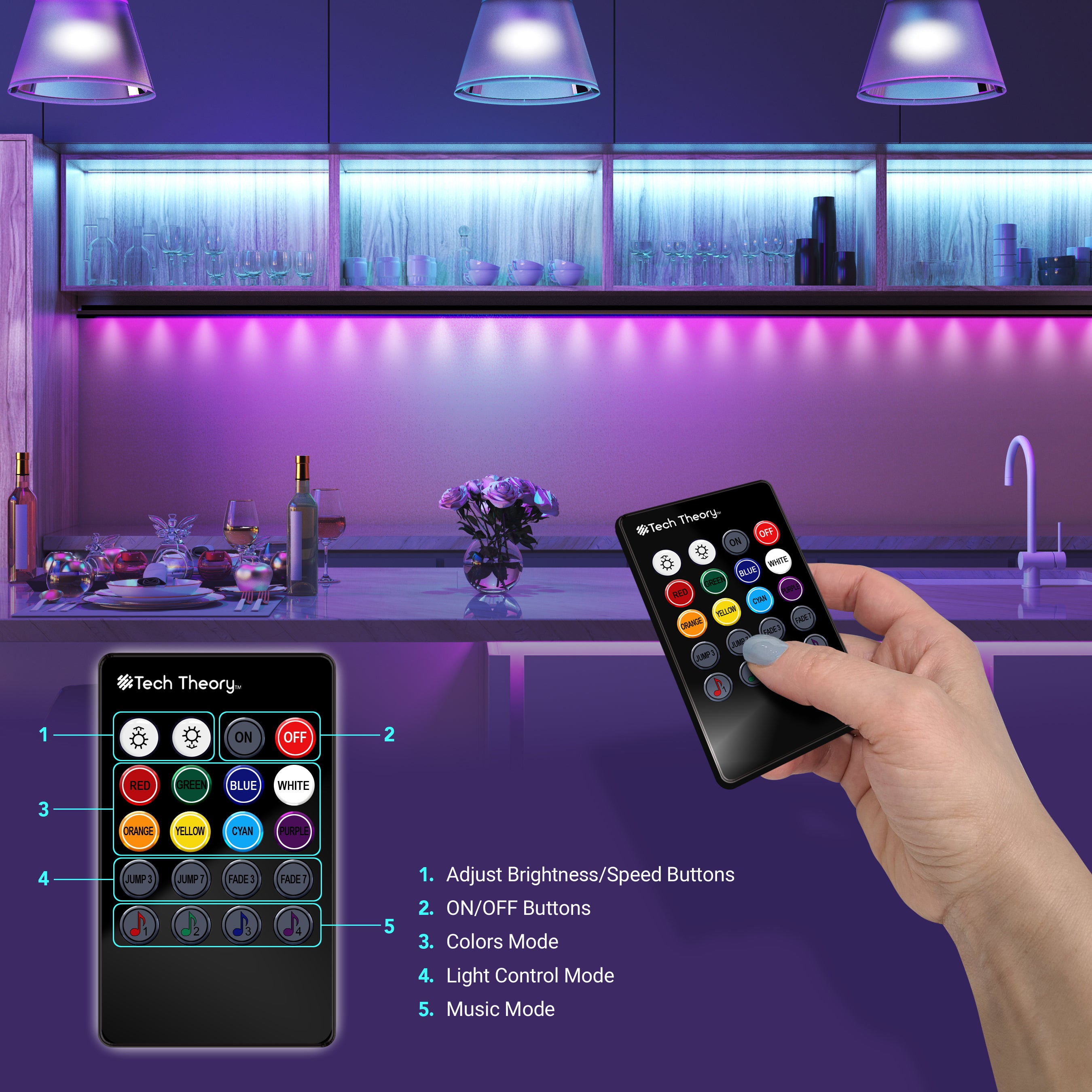 Tech Theory Color Changing 50 Ft LED Strip Lights – Aduro Products