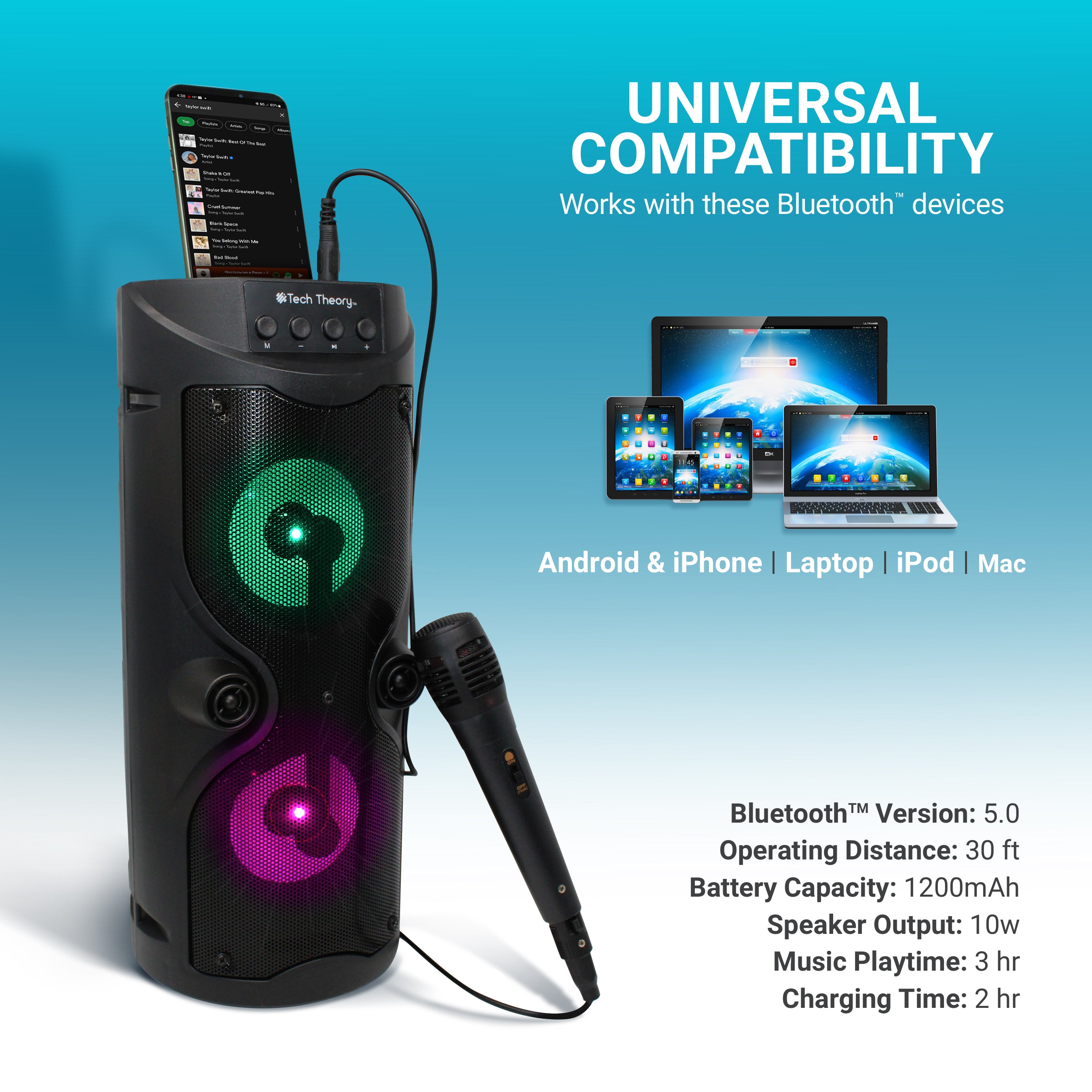 Tech Theory Bass Sound Wireless Party Speaker – Aduro Products