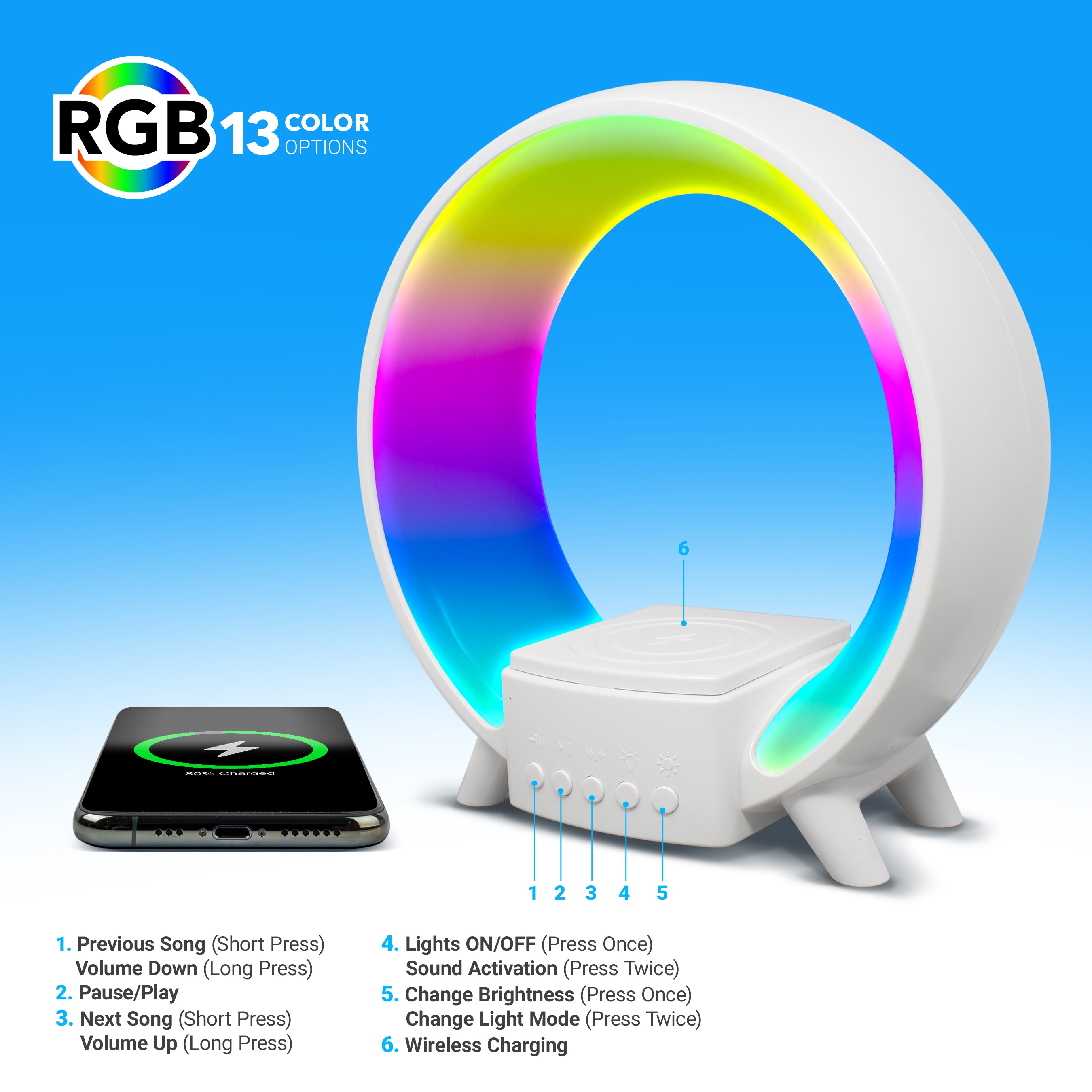 SoundSphere RGB Light Show Speaker with Wireless Charger – Aduro Products