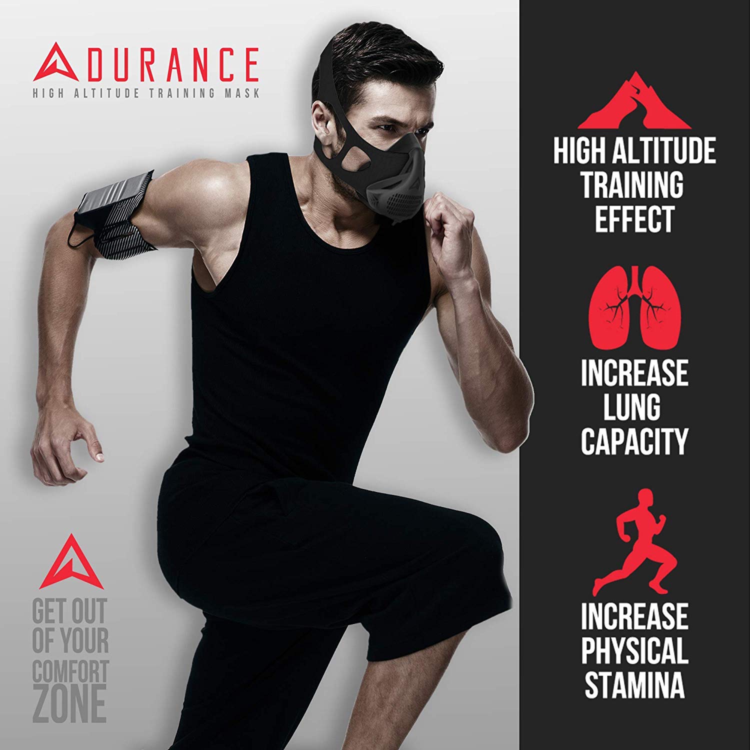 Adurance High Altitude Breathing Training Mask Aduro Sport Workout ...